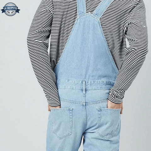 Jeans Latzhose Hellblau Ripped | Die Latzhose – La Salopette